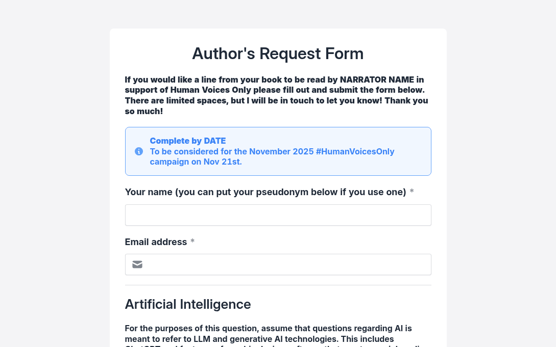 Human Voices Only (template)