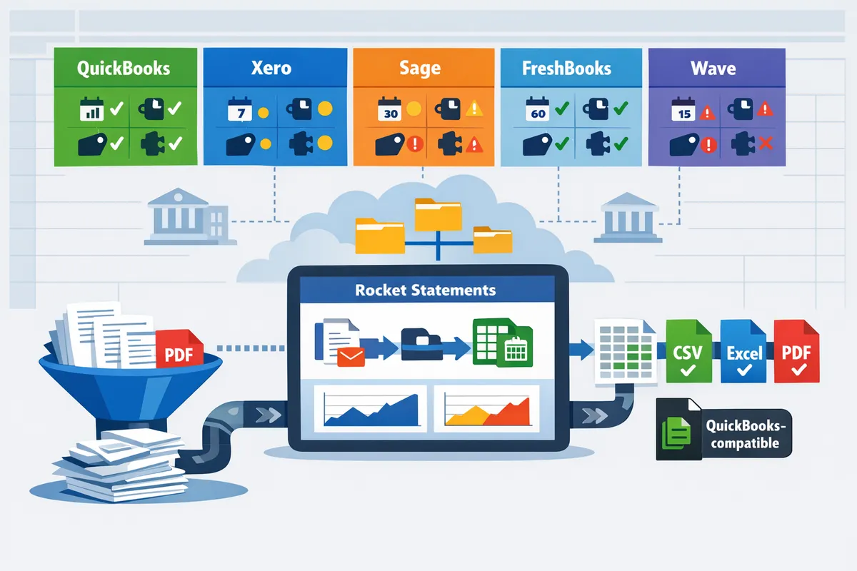 QuickBooks vs Xero vs Sage vs FreshBooks vs Wave (2026): Bank‑Feed ...