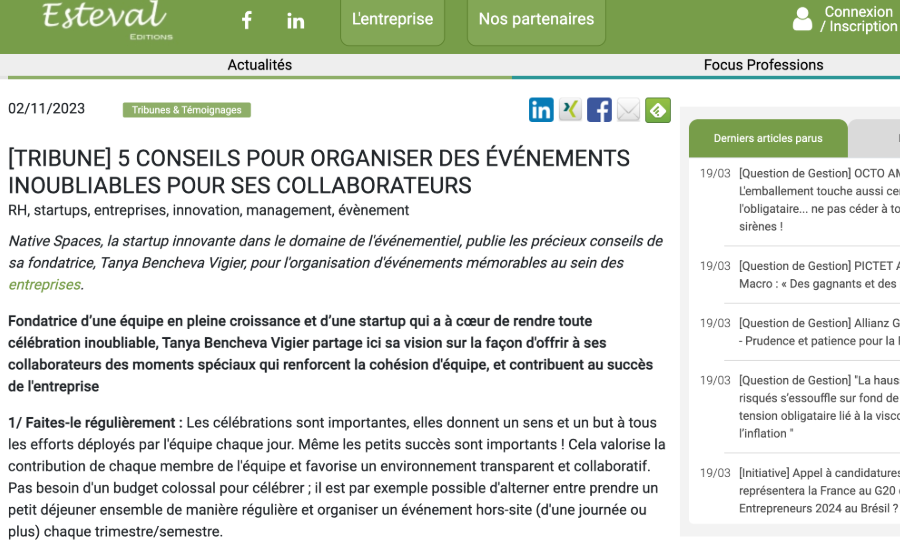 Article | 5 CONSEILS POUR ORGANISER DES ÉVÉNEMENTS INOUBLIABLES POUR ...