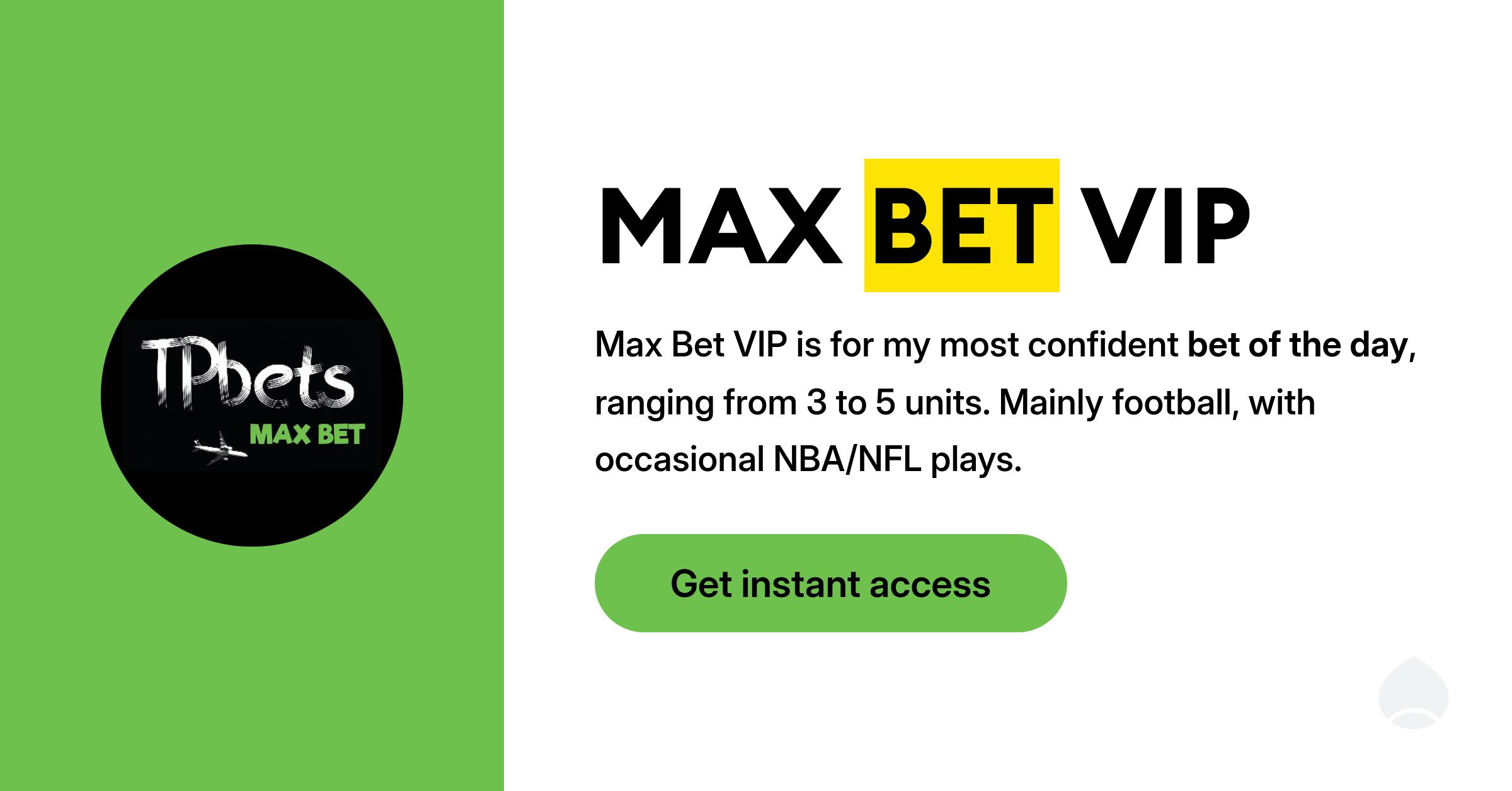 MAX BET VIP - Max Bet VIP is for my most confident bet of the day ...