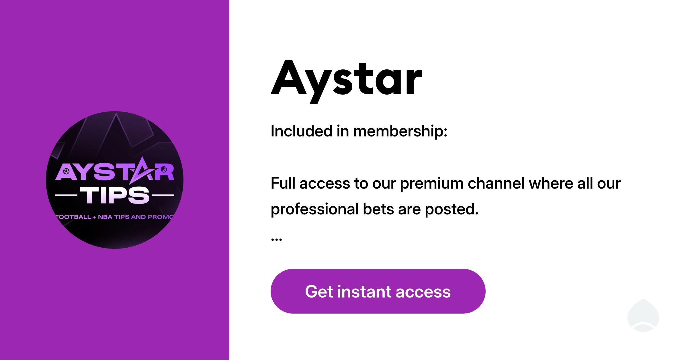 Aystar - Included in membership: Full access to our premium channel ...