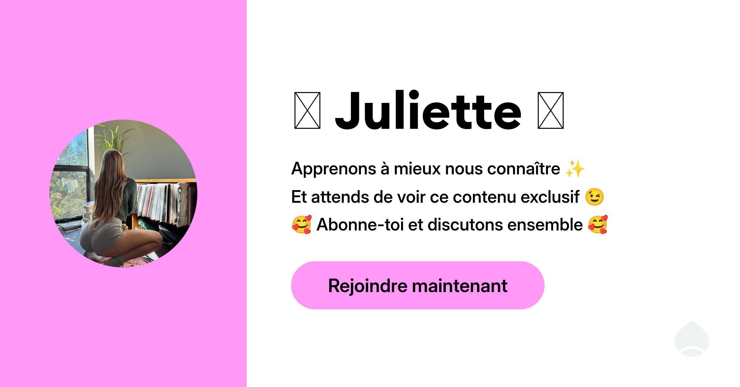 Juliette 🩷 - Apprenons à mieux nous connaître Et attends de voir ce contenu exclusif 😉 🥰 Abonne ...