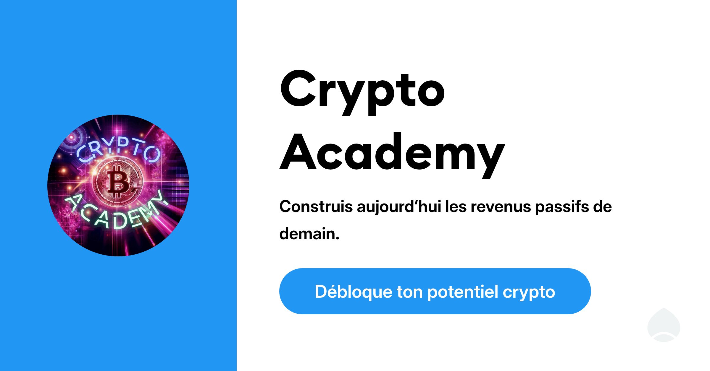 Crypto Academy - Construis aujourd’hui les revenus passifs de demain.