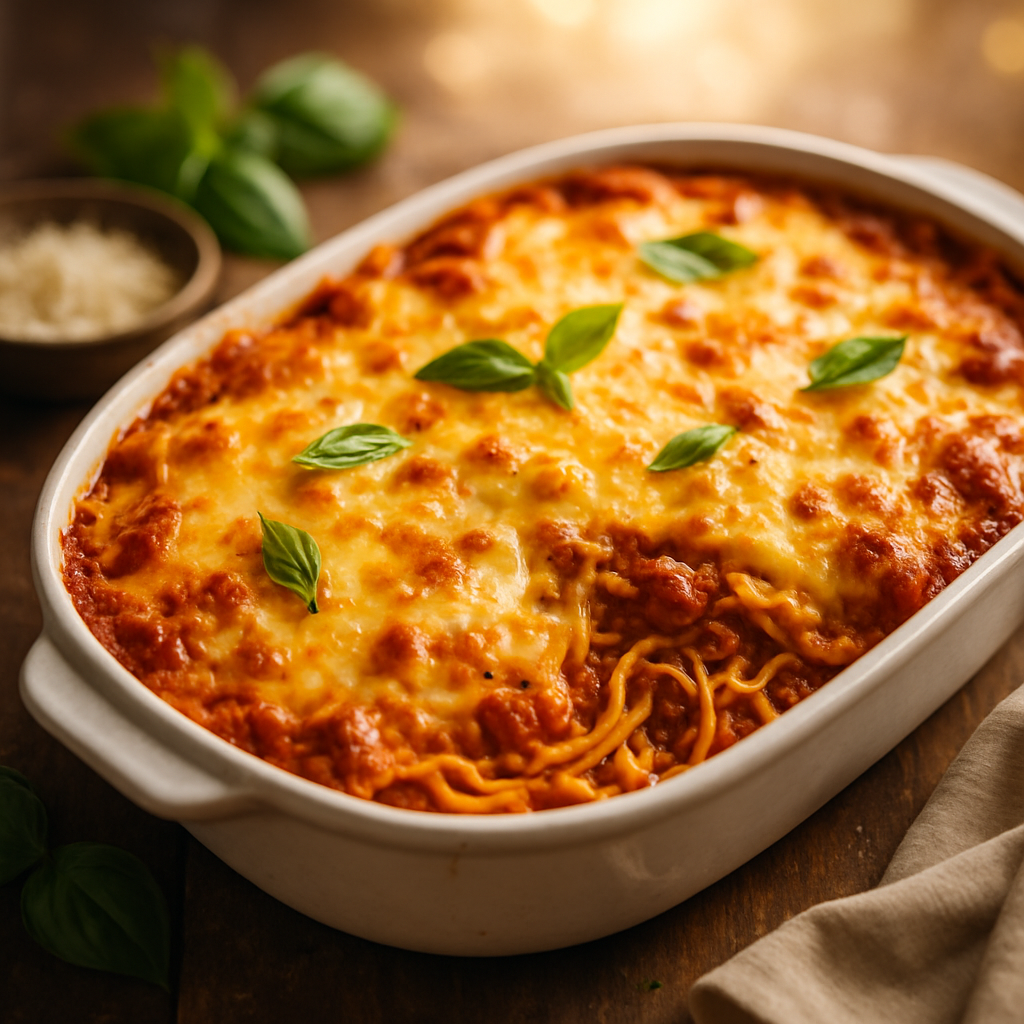 Ultra Cheesy Spaghetti Bolognese Bake | DishGen Recipe