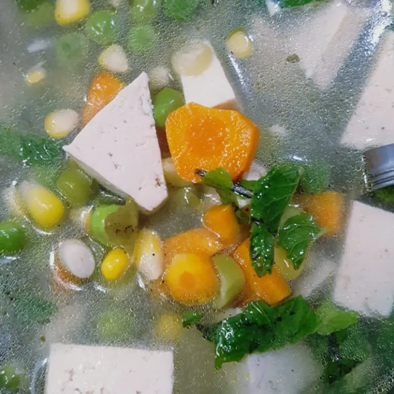 Rainbow Paneer Soup | DishGen Recipe